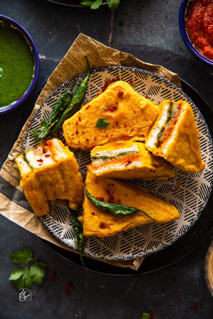 Bread Pakora Recipe with Aloo and Chutney Stuffing (Triple layers!) | J ...