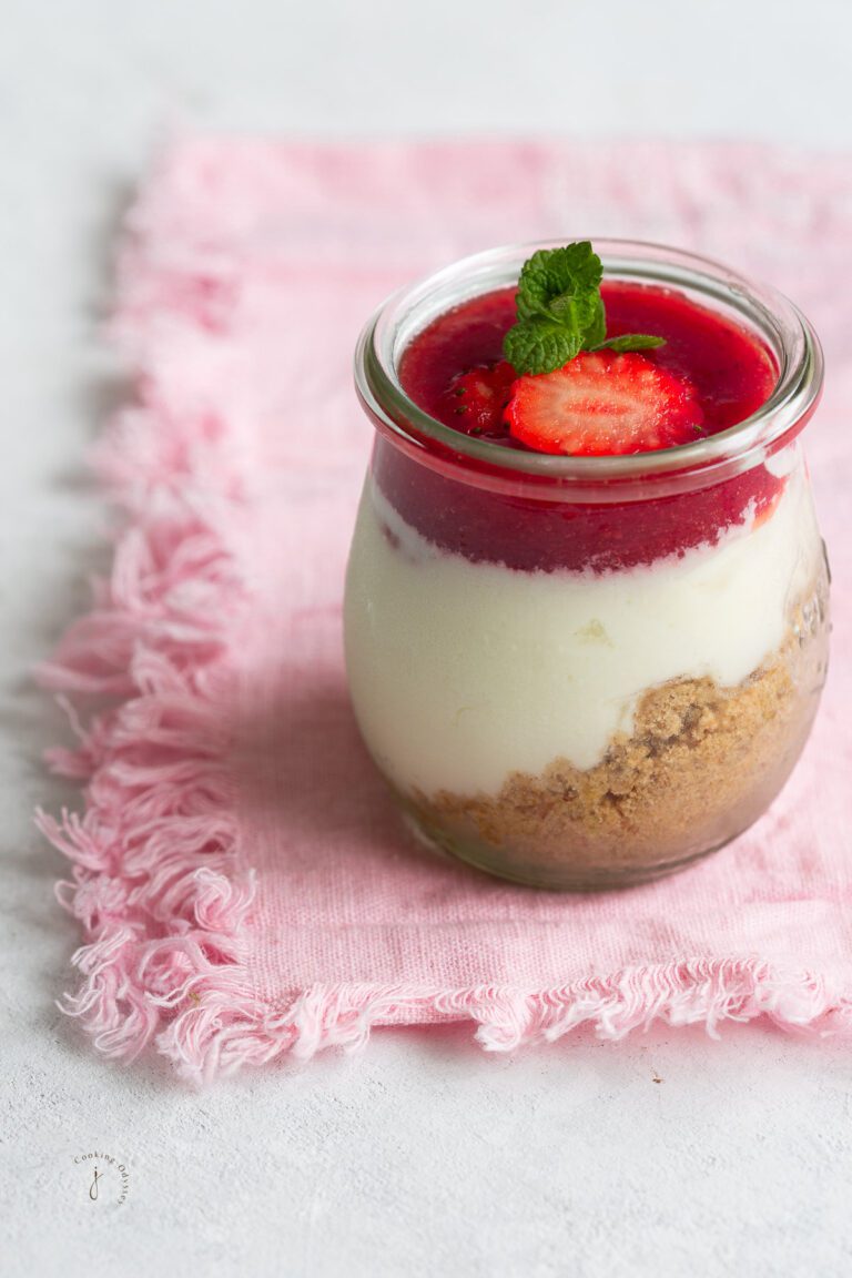 No Bake Strawberry Cheesecake (No egg No Gelatin) | J Cooking Odyssey