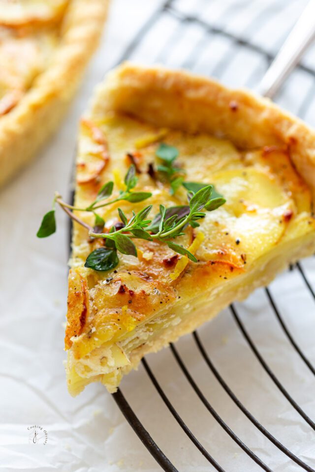 Easy Potato Tart with Lemon, Thyme & Garlic | J Cooking Odyssey